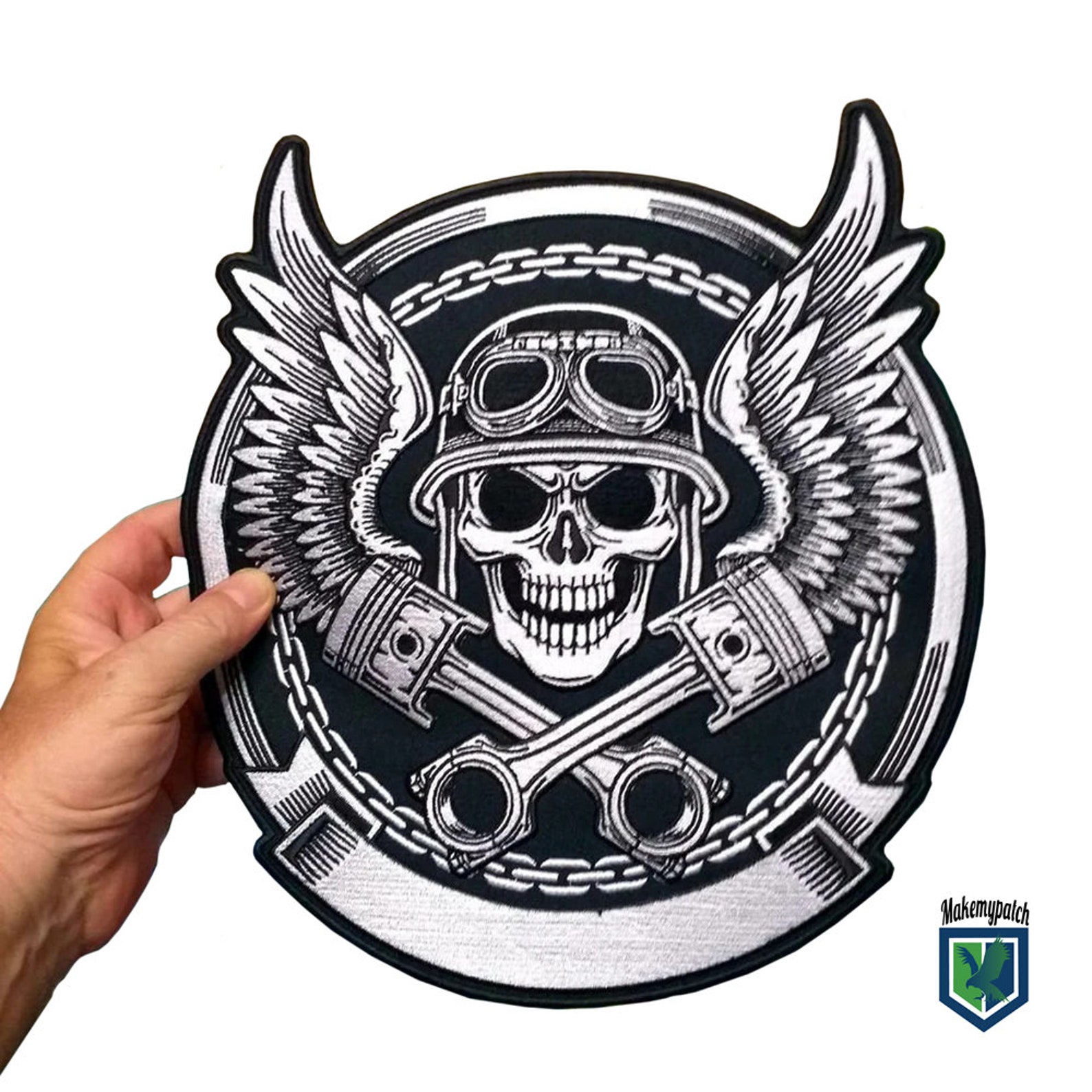 SKULL ANGEL Large Back Patch for Custom Biker Vest - Etsy