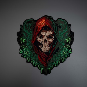 Grim Reaper Back Patch - Gothic Embroidered Patch for Jackets and Biker ...