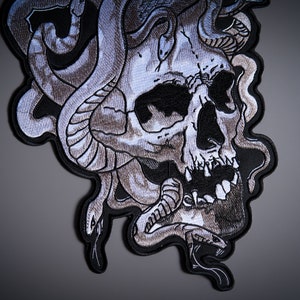 SNAKES SKULL Large Back Patch for Biker Vest - Etsy