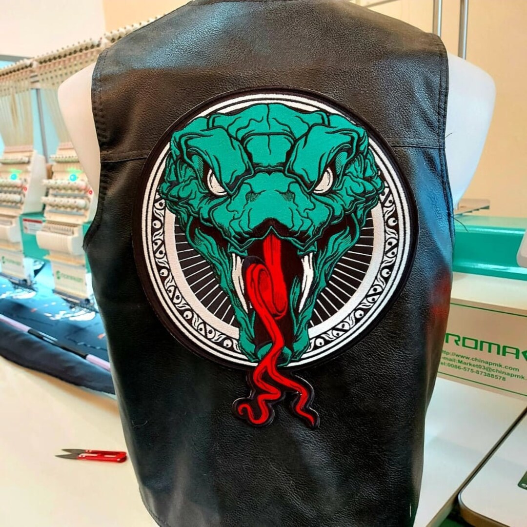Green Snake Large Back Patch for Custom Biker Vest - Etsy