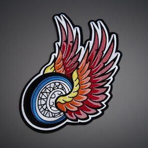 Flying Wheel Large Back Patch for Custom Biker Vest - Etsy