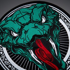Green Snake Large Back Patch for Custom Biker Vest - Etsy
