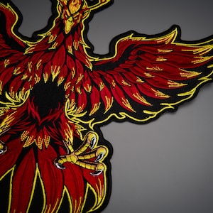 Phoenix Embroidered Back Patch Iron-on Applique, Cosplay Vest Clothing ...
