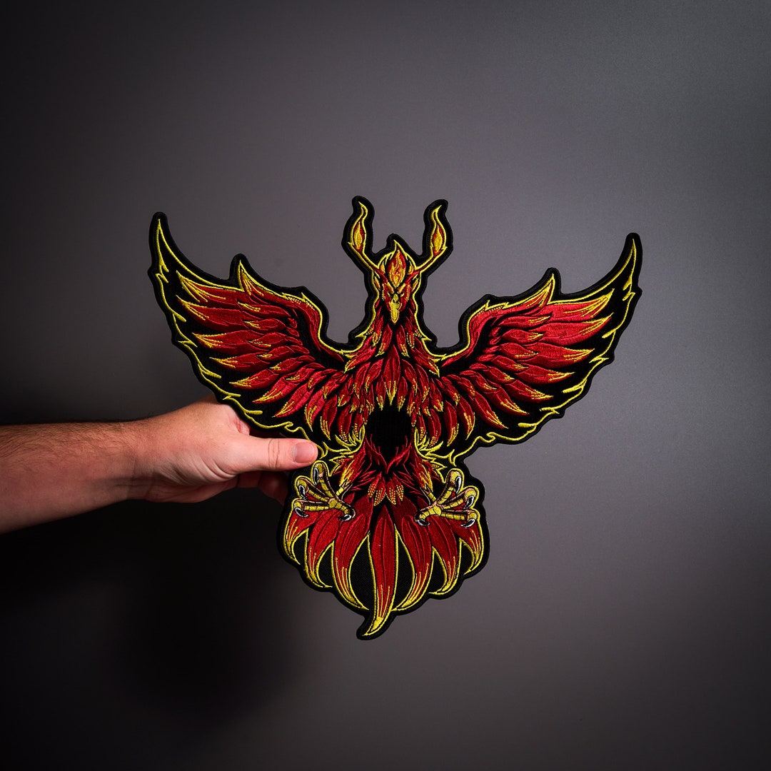 Phoenix Embroidered Back Patch Iron-on Applique, Cosplay Vest Clothing ...