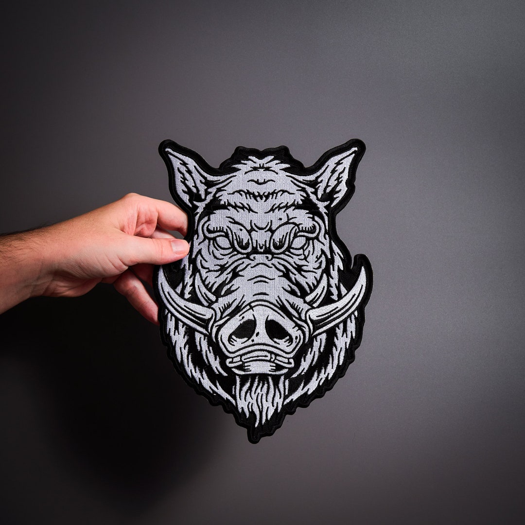 BOAR Large Back Patch for Custom Biker Vest - Etsy
