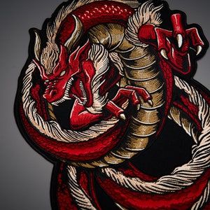 RED DRAGON Large Patch for Custom Vest - Etsy