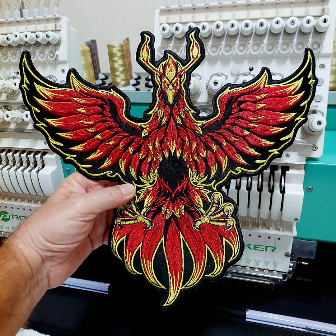 Phoenix Embroidered Back Patch Iron-on Applique Cosplay Vest - Etsy