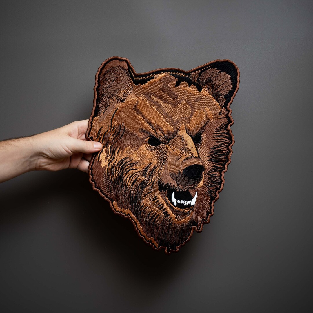 Grizzly Bear Large Back Patch for Custom Biker Vest - Etsy