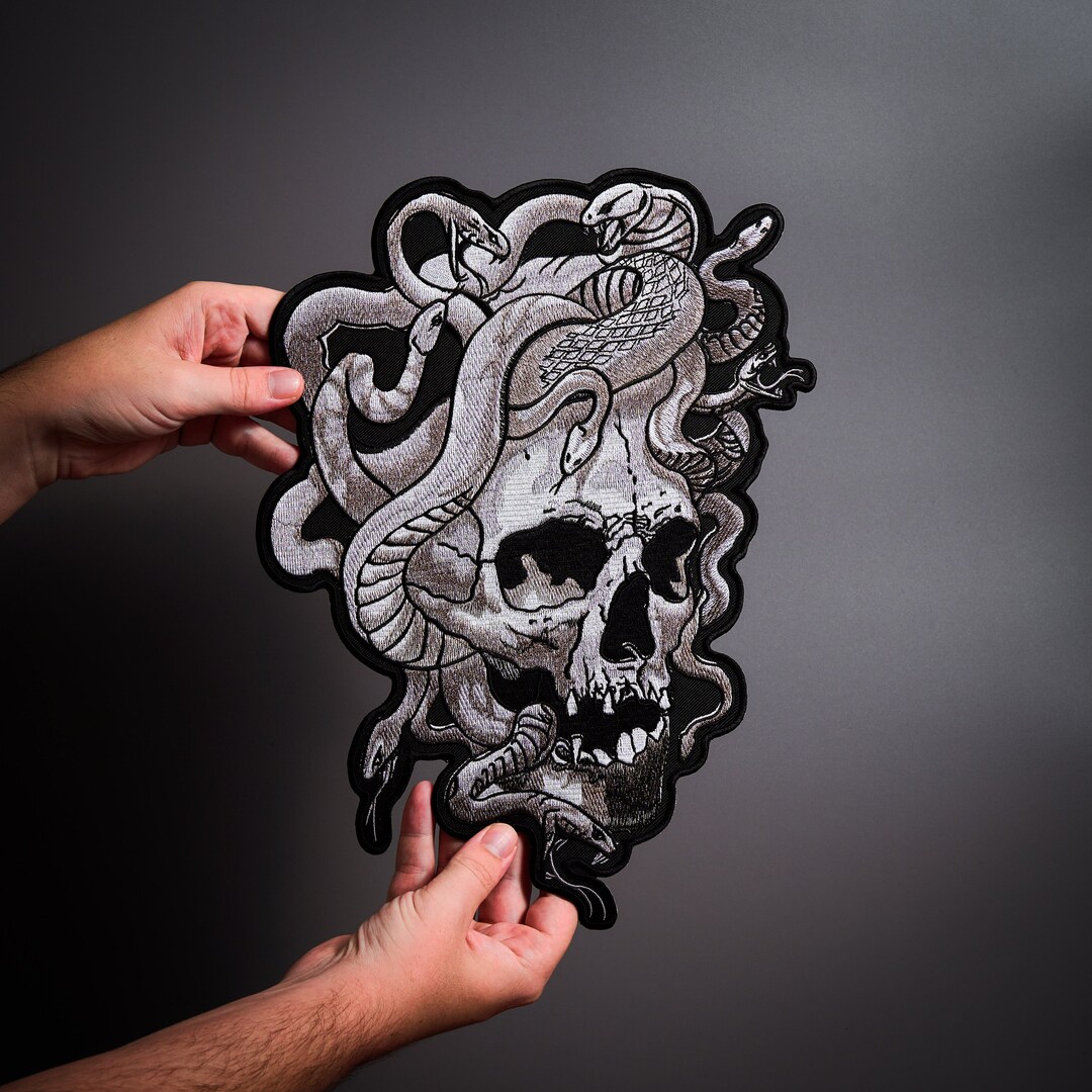 SNAKES SKULL Large Back Patch for Biker Vest - Etsy