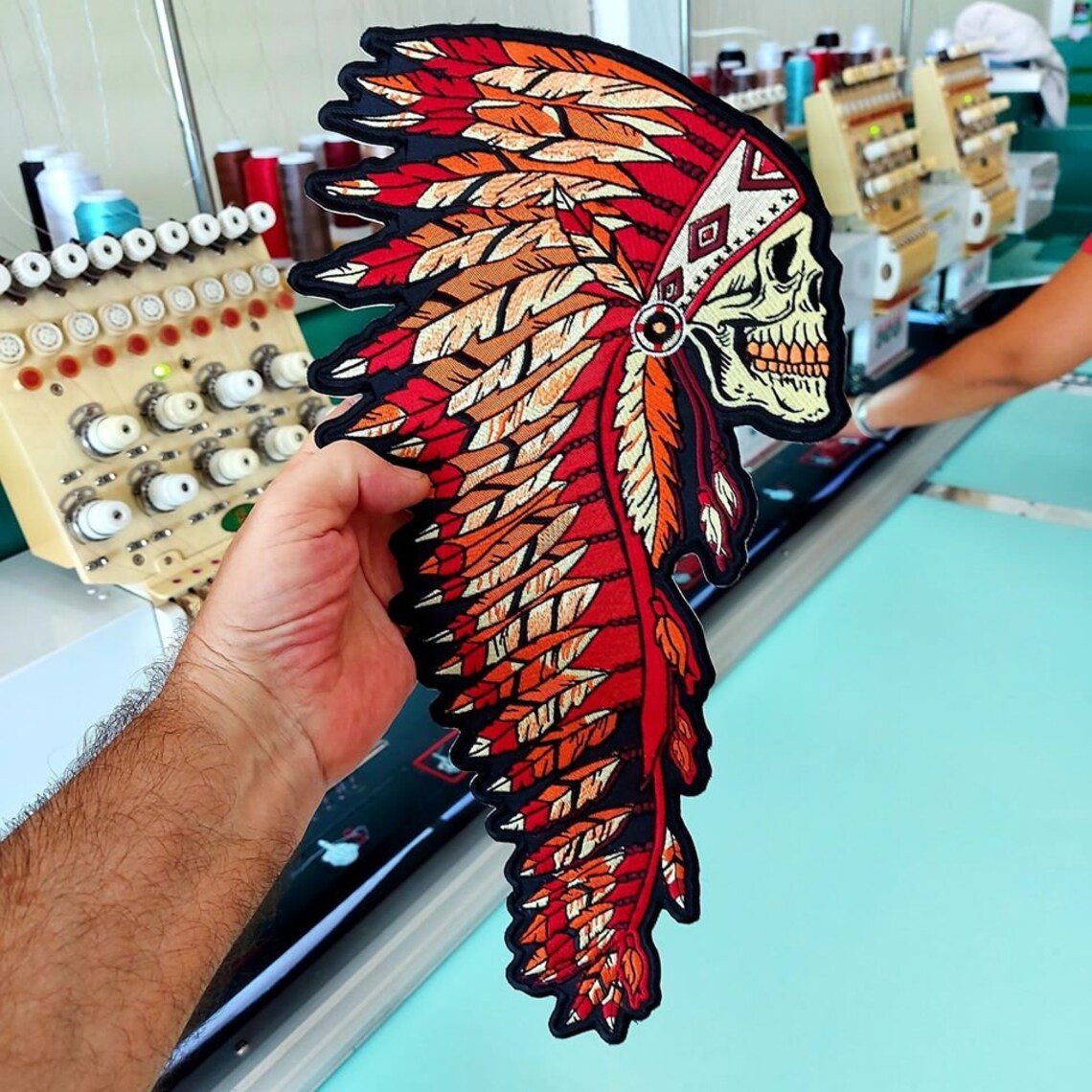 INDIAN SKULL Patch for Custom Biker Vest - Etsy