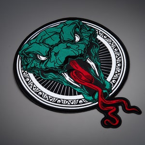 Green Snake Large Back Patch for Custom Biker Vest - Etsy