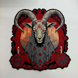 BAPHOMET GOAT Back Patch - Satanic Embroidered Patches - Gothic Clothing - Etsy