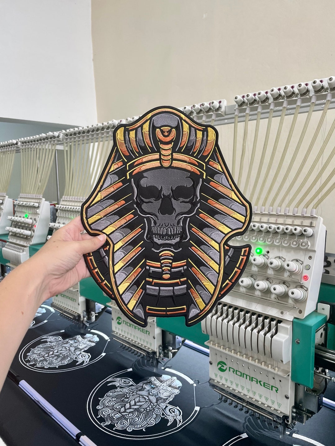 Pharaoh Skull Large Back Patch - Etsy