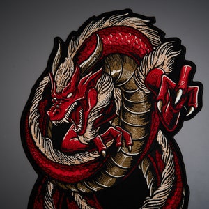 RED DRAGON Large Patch for Custom Vest - Etsy