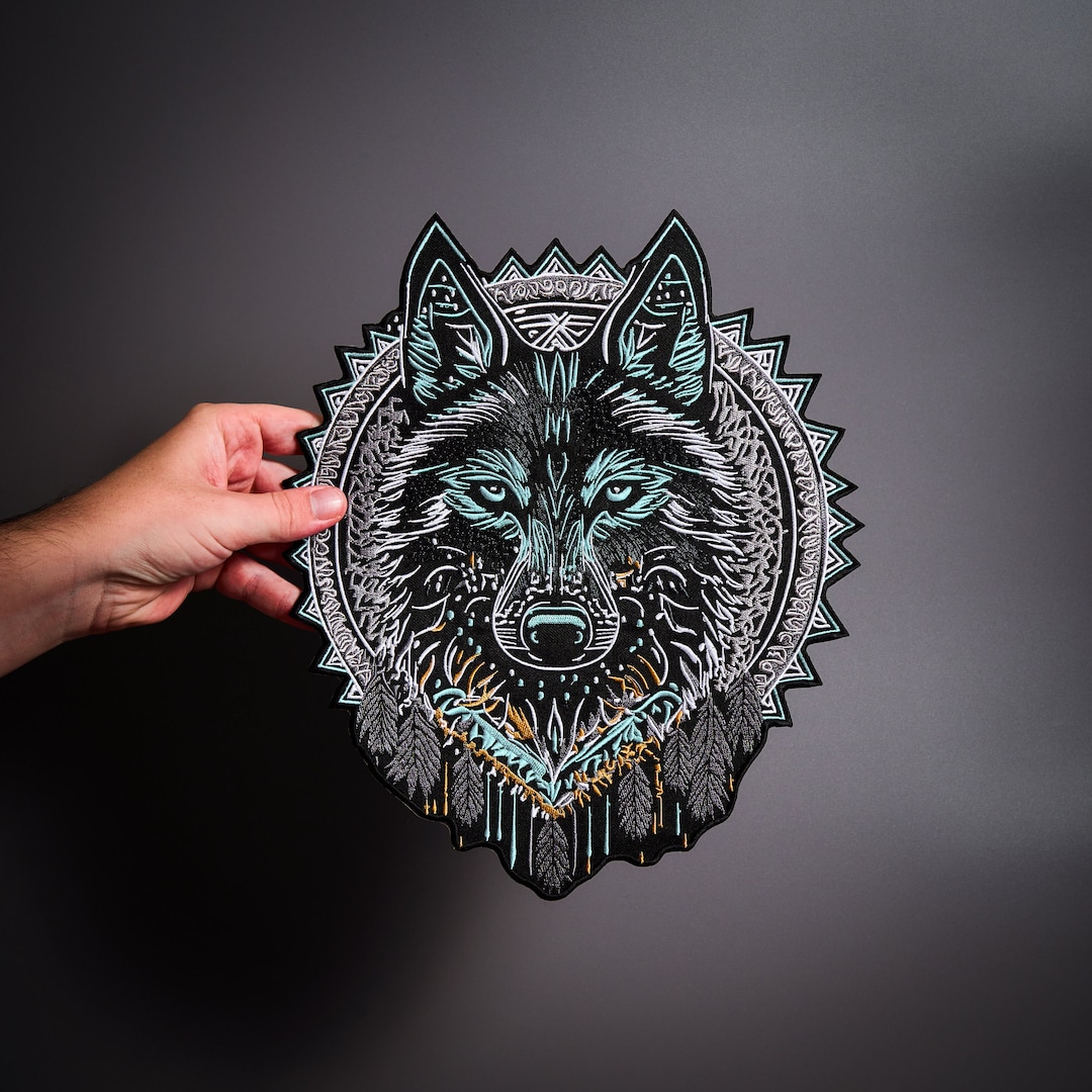 BLUE MOON WOLF Large Back Patch for Custom Biker Vest - Etsy