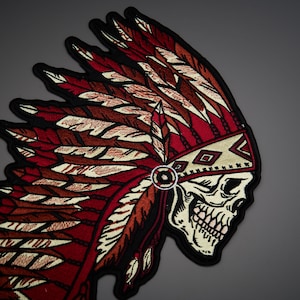 INDIAN SKULL Patch for Custom Biker Vest - Etsy