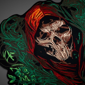 Grim Reaper Back Patch - Gothic Embroidered Patch for Jackets and Biker ...