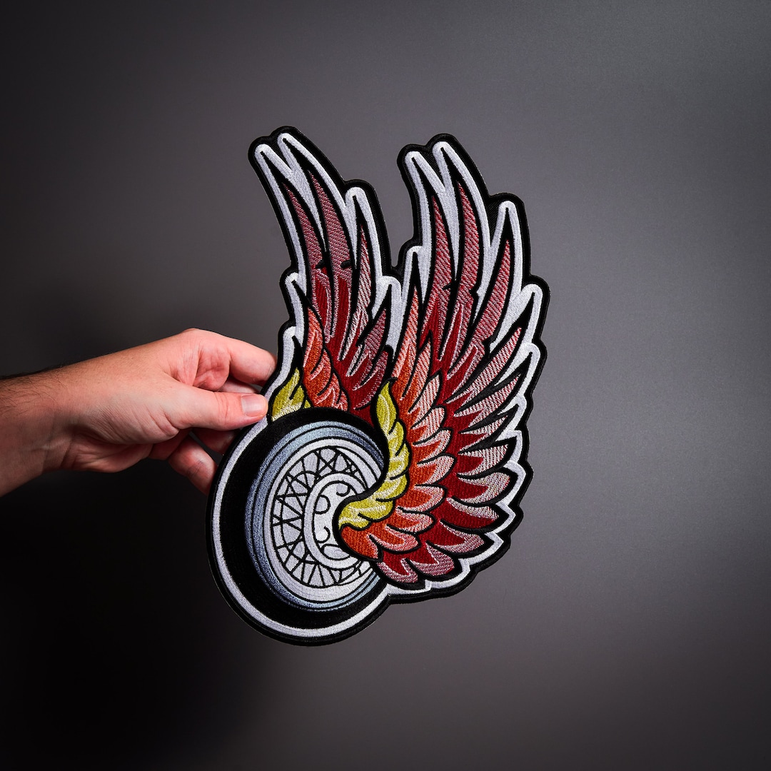 Flying Wheel Large Back Patch for Custom Biker Vest - Etsy