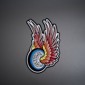 Flying Wheel Large Back Patch for Custom Biker Vest - Etsy