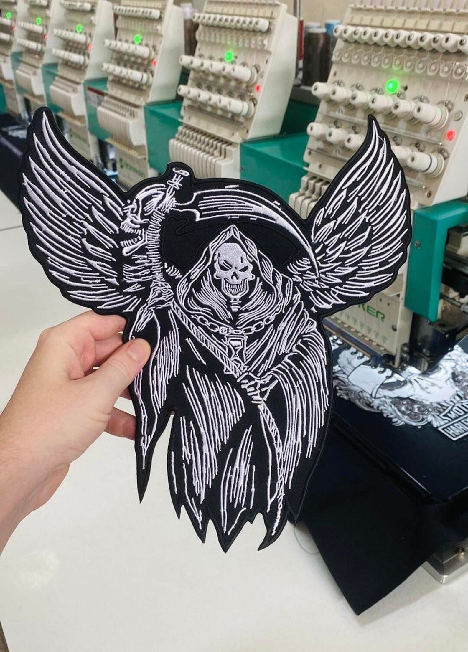 WINGS REAPER Large Back Patch for Custom Biker Vest - Etsy