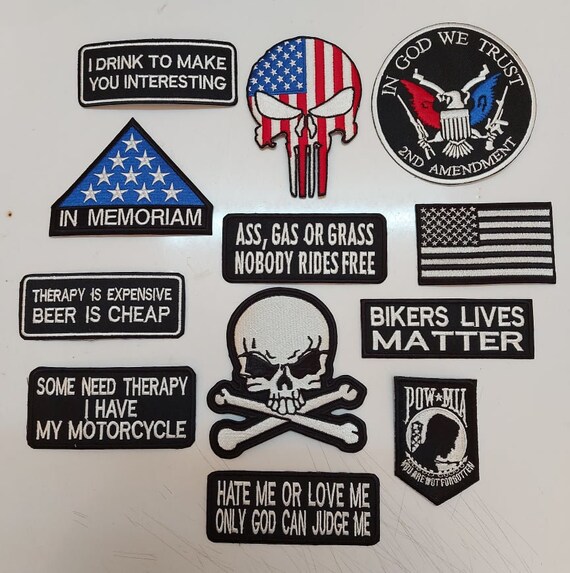Motorcycle Morale Patchs Set of 12 Pieces - Etsy