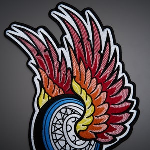 Flying Wheel Large Back Patch for Custom Biker Vest - Etsy