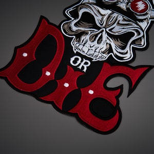 RIDE or DIE Skull Large Back Patch for Custom Biker Vest - Etsy