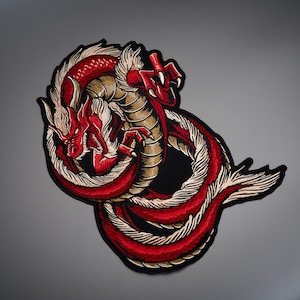 RED DRAGON Large Patch for Custom Vest - Etsy