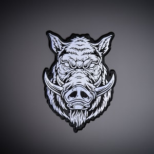 BOAR Large Back Patch for Custom Biker Vest - Etsy