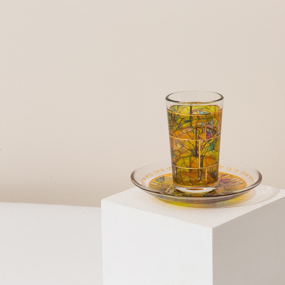 Exquisite Marc Chagall Design Kiddush Cup Set | Handcrafted Jewish Art ...