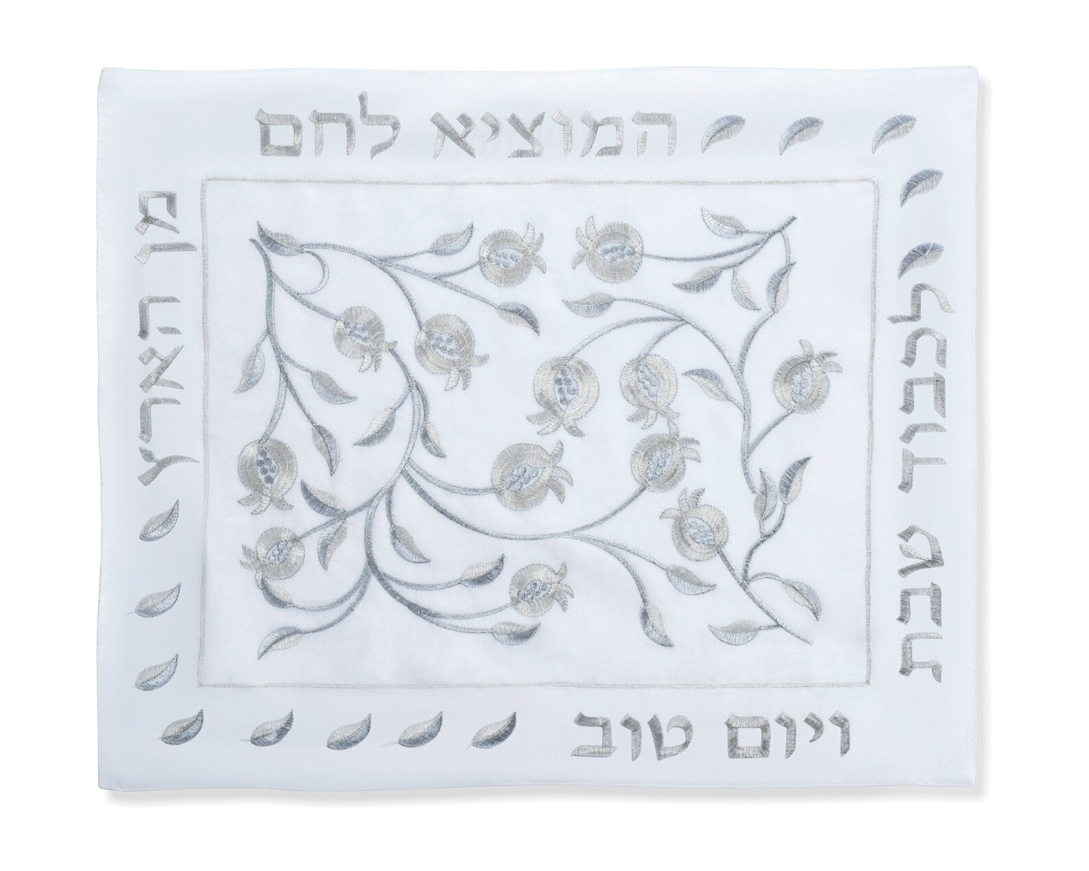 Challah Cover With Pomegranate Embroidery Kits in Silver and - Etsy