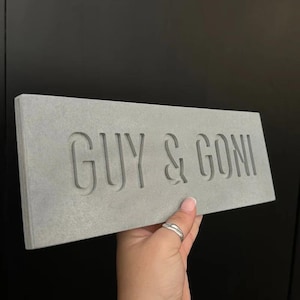 Custom Concrete Name Sign: Personalized Engraved Letters, Home or ...