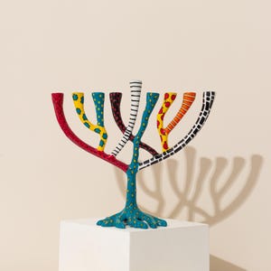 Handmade Enamel-painted Hanukkah Menorah - the Wild Tree Collection ...