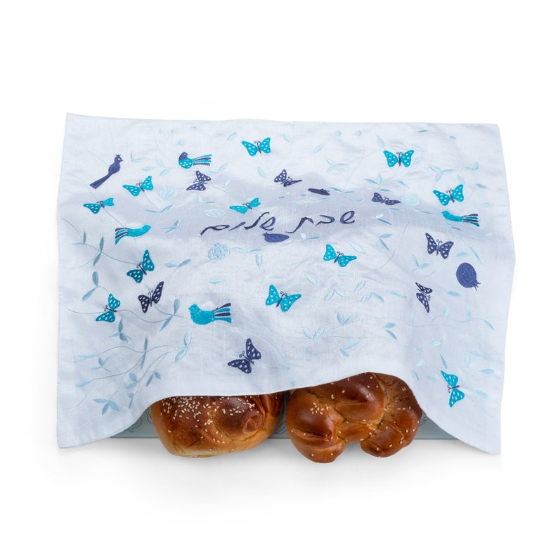 Challah Cover With Pomegranate Embroidery Kits in Silver and - Etsy