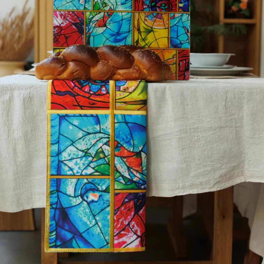Shabbat Challah Cover Made of Natural Bamboo Fabric - Chagall Cover ...