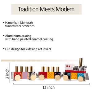 Train Children’s Play Chanukah Menorah, Contemporary Aluminium Design ...