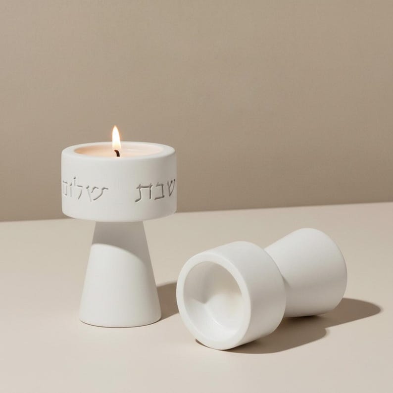 Handmade Concrete Shabbat Candle Holders Set - Jewish Home Decor - Etsy