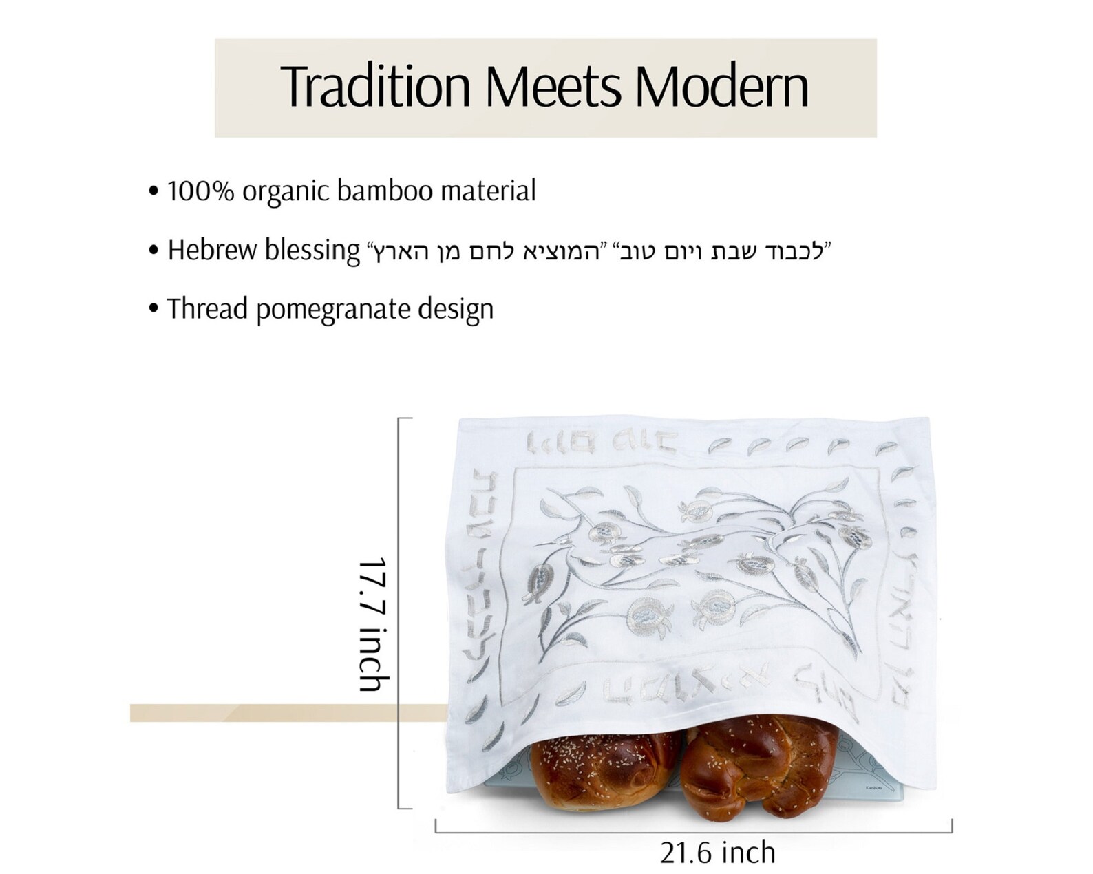 Challah Cover With Pomegranate Embroidery Kits in Silver and - Etsy