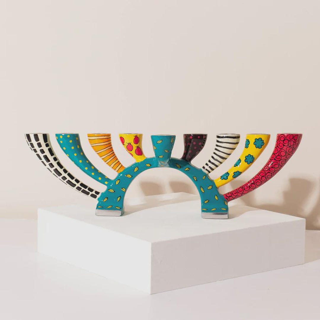 Modern Hanukkah Menorah & Candlesticks – Twist Model, 2-in-1 Design ...