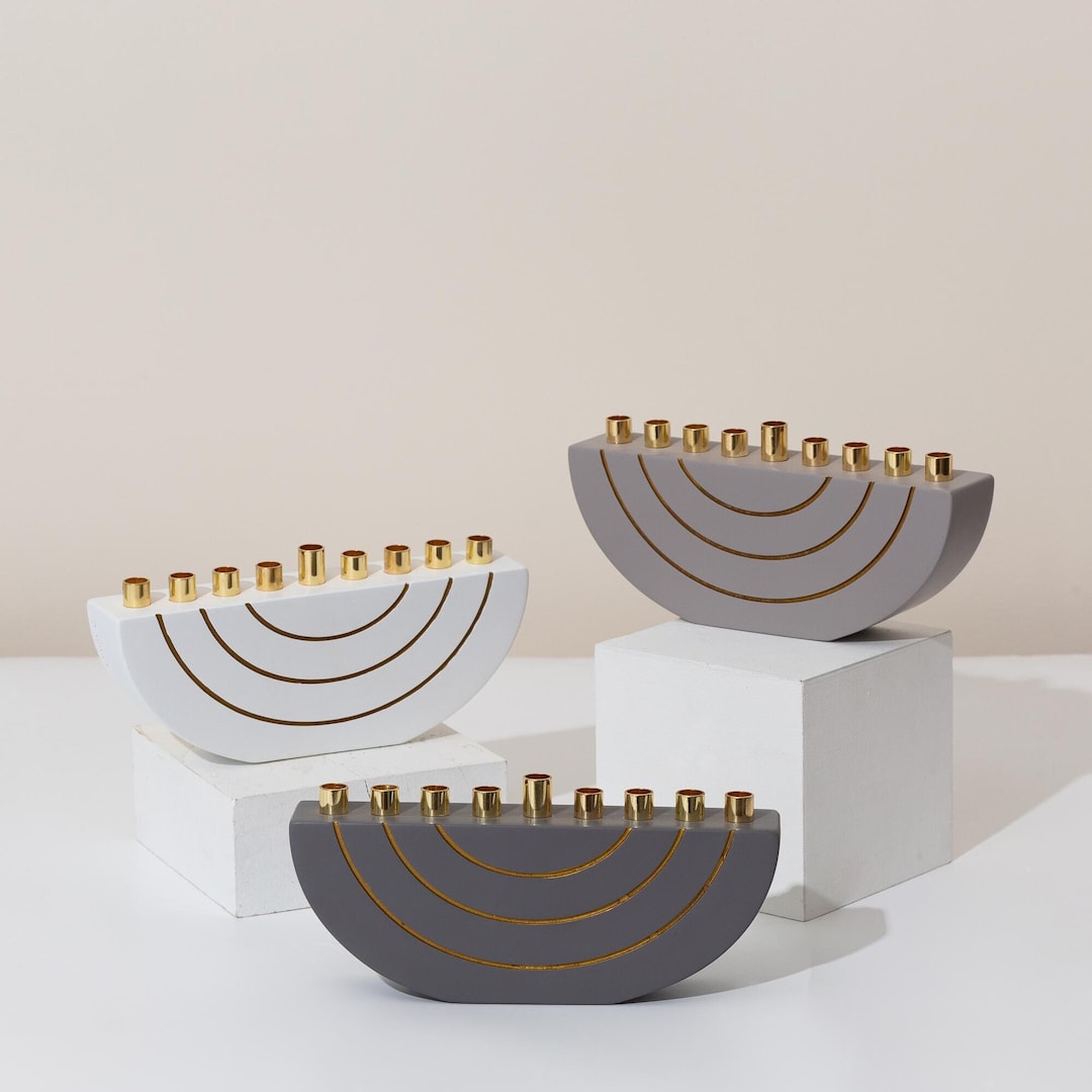 Elegant Handmade Hanukkah Menorah | Modern 9-branch Menorah | Jewish ...