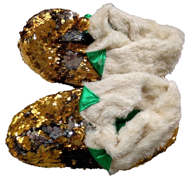 Sequin Slippers Color Changing Gold and Silver Comfy Plush Padded ...