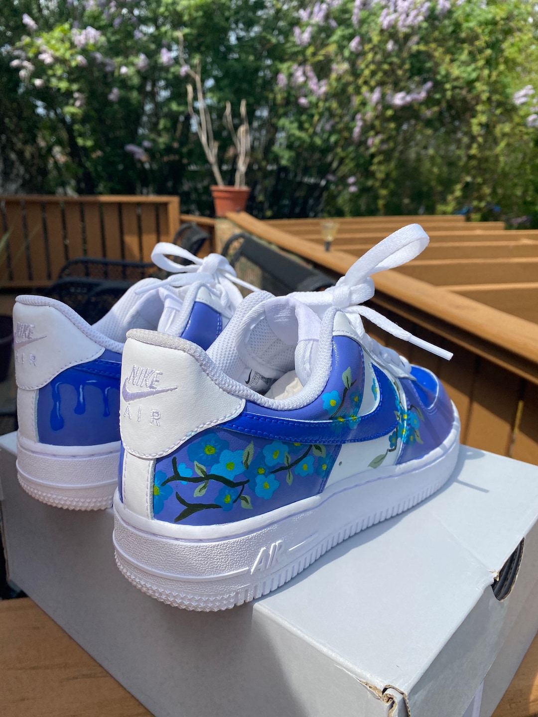 Forget Me Not / Nike Swoosh Drip Size 6.5 - Etsy