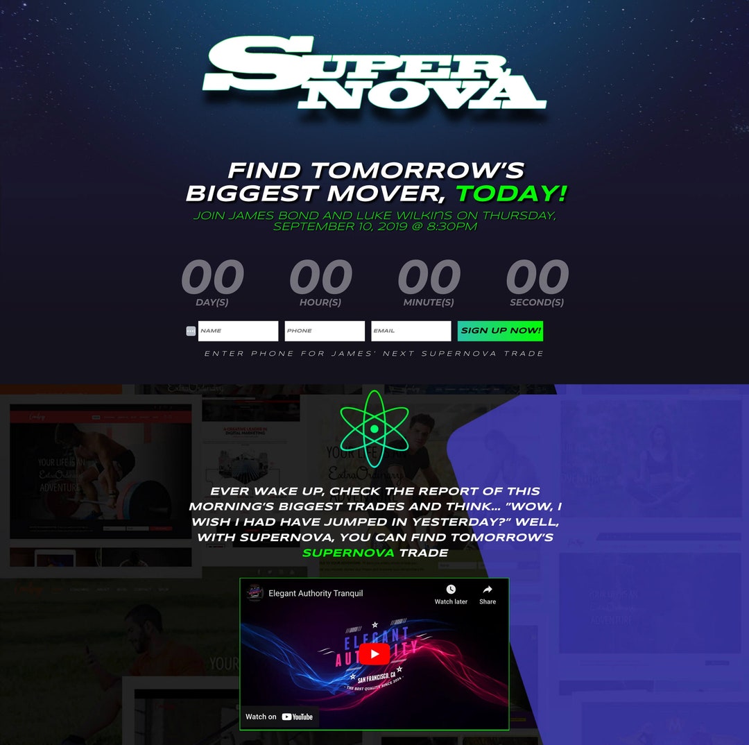 Supernova DIVI Theme Page Layout Template for Crypto, Stocks, MMO - Etsy