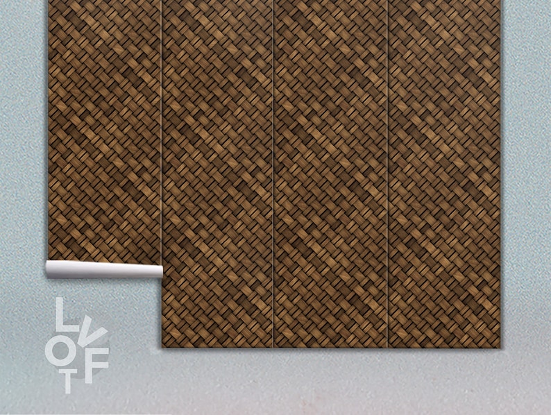 Dark Brown Basket Weave Seamless Texture Wooden Striped - Etsy