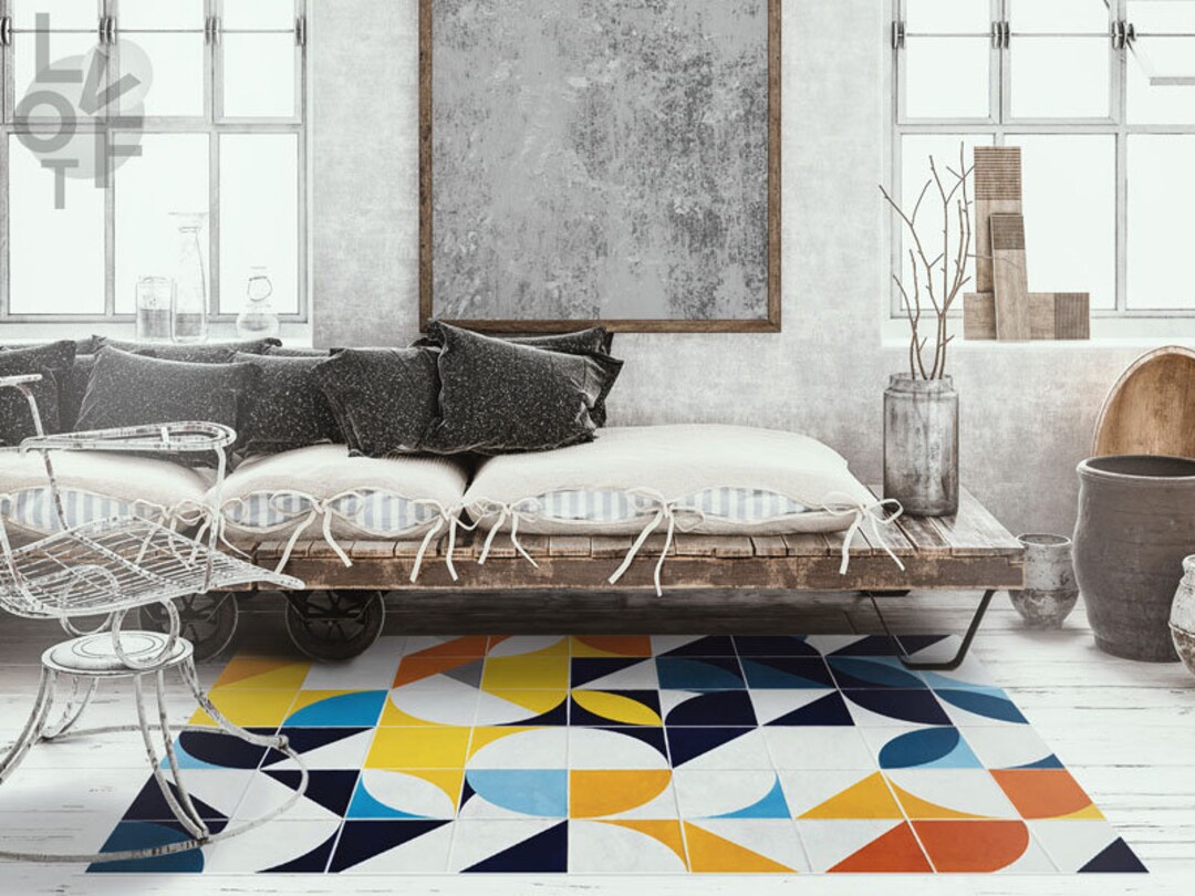 Tapis de linoléum d'art moderne tapis de sol en vinyle - Etsy France