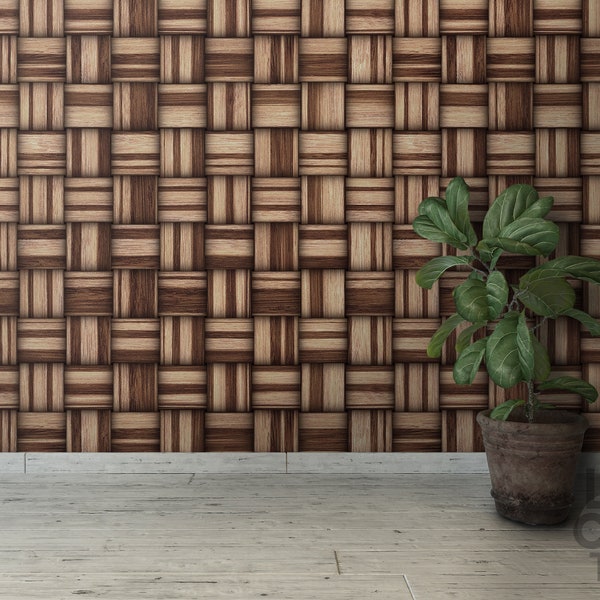 Wicker Wallpaper - Etsy