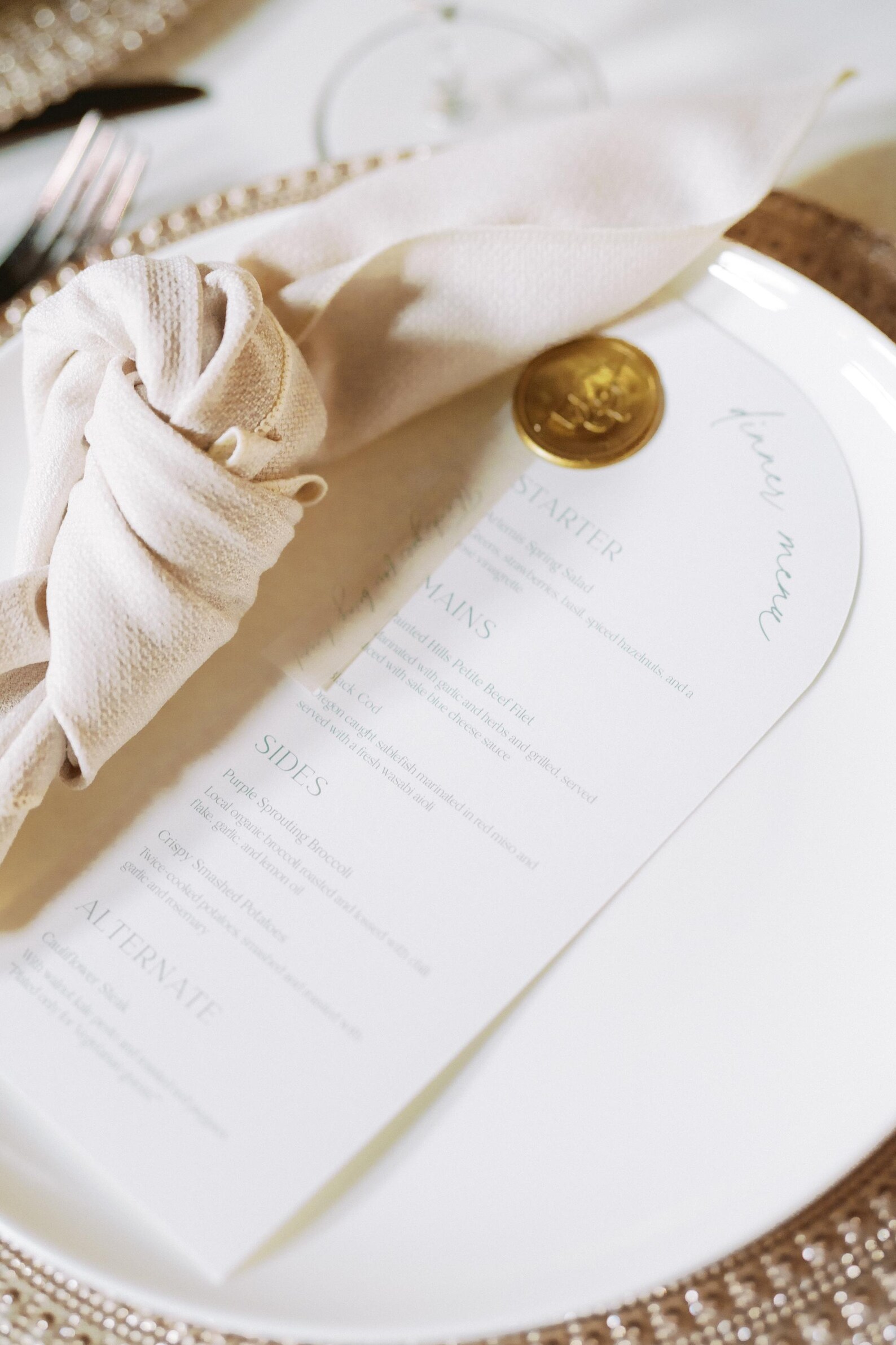 Half Arch Minimal Elegant Solid Color Wedding Menu, Printed, Die Cut ...