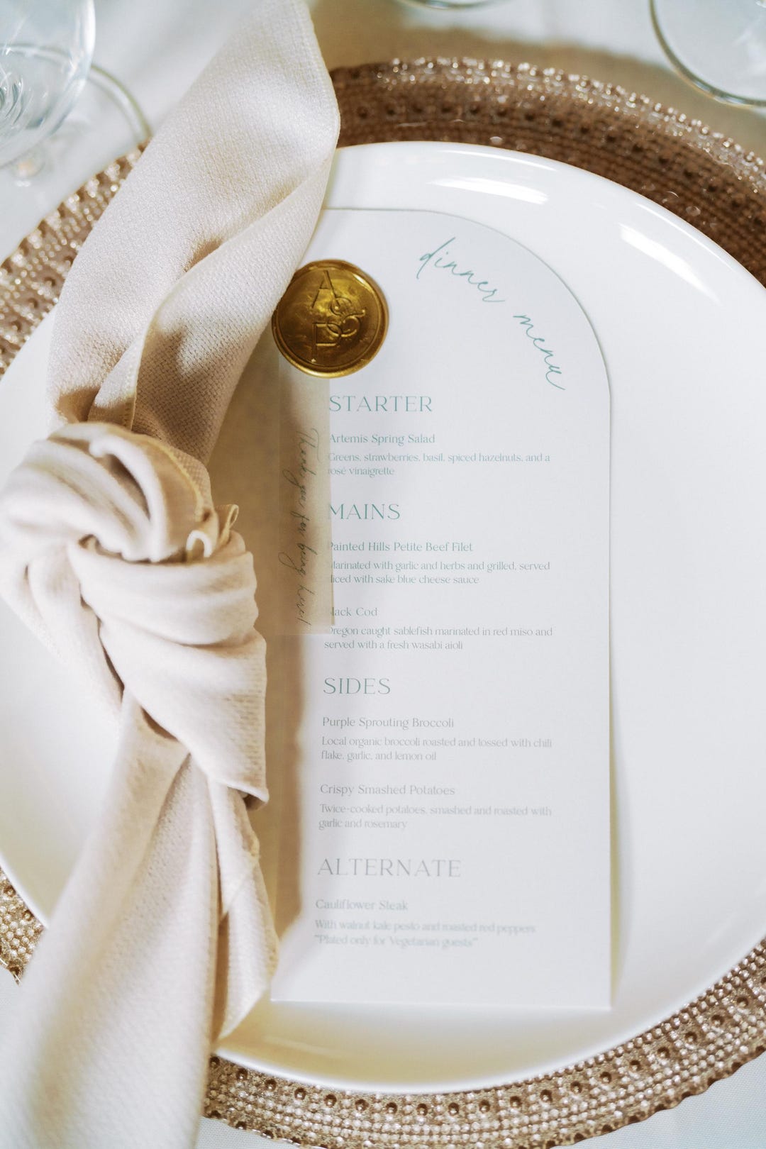 Half Arch Minimal Elegant Solid Color Wedding Menu, Printed, Die Cut ...