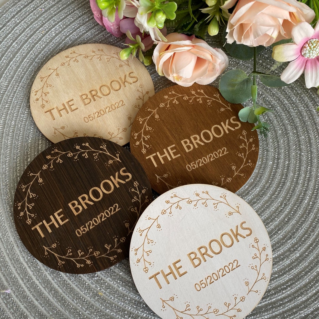 Custom Wedding Favors in Bulk, Personalized Wooden Coasters, Wedding ...