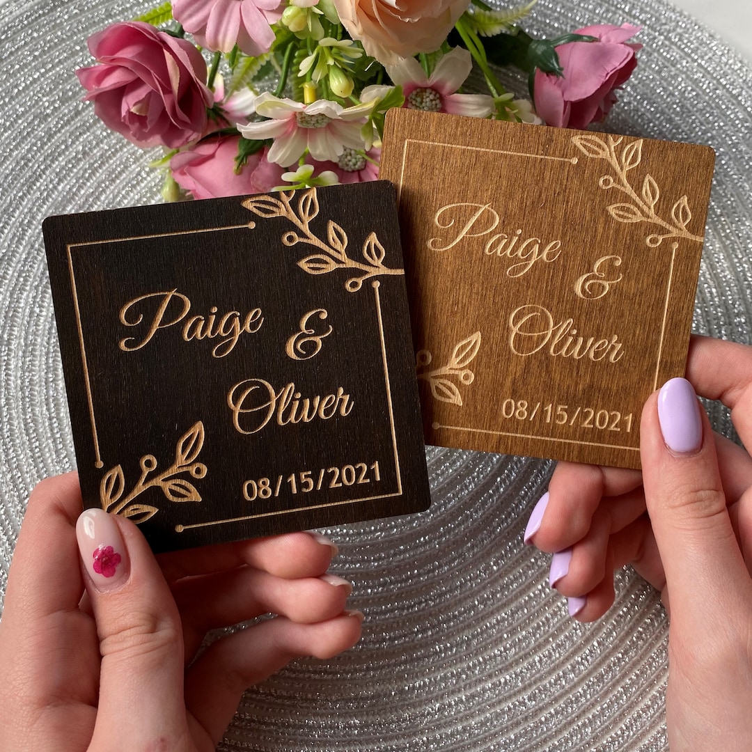 Wedding Coaster Favors, Wooden Coasters, Wedding Favors for Guests in ...
